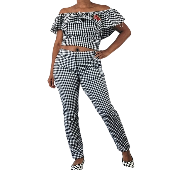 Mng Basics | Pants & Jumpsuits | Mng Basics Black White Gingham Pants ...